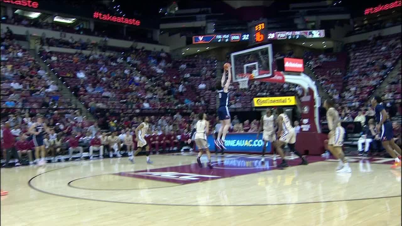 Blake Buchanan elevates for a two-handed jam for Virginia - ESPN Video