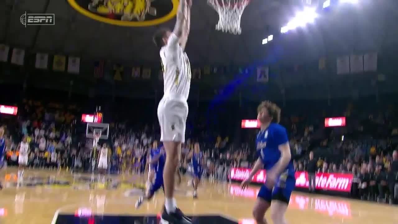 Jacob Germany elevates for jam vs. Tulsa Golden Hurricane - ESPN Video