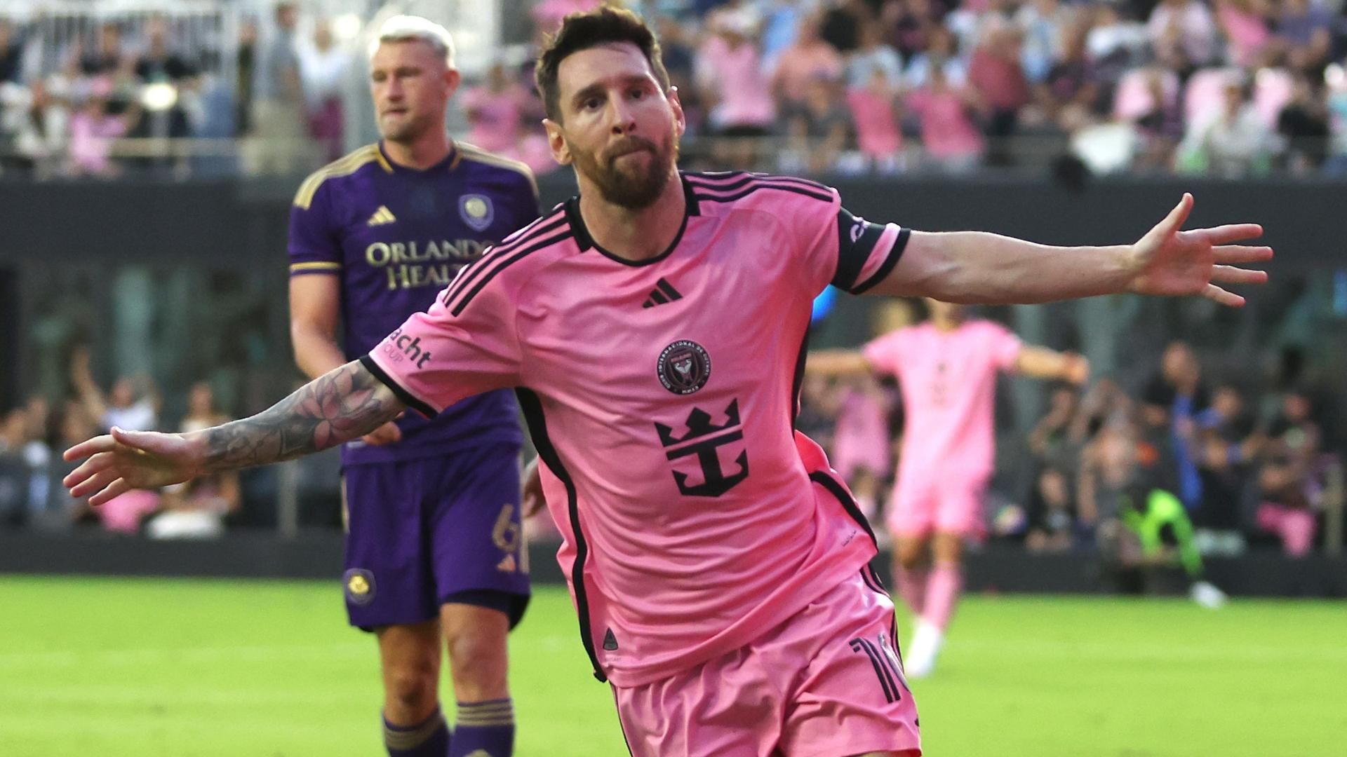 Messi scores a powerful header for his 2nd goal of the match - ESPN Video