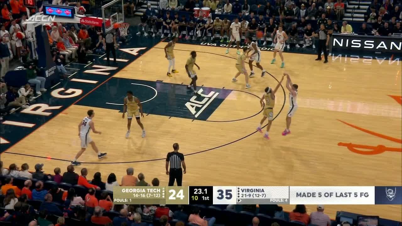 Isaac McKneely splashes the 3 for Virginia - ESPN Video