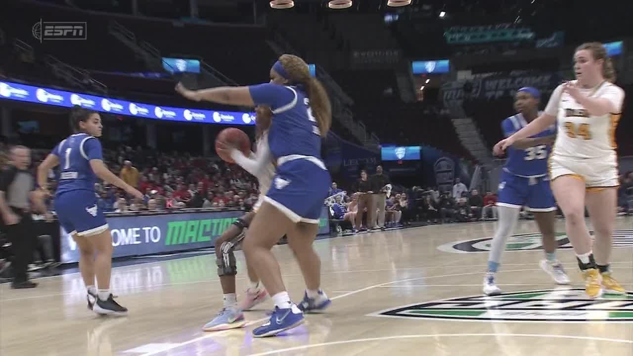 Kiara Johnson sends the shot away - ESPN Video