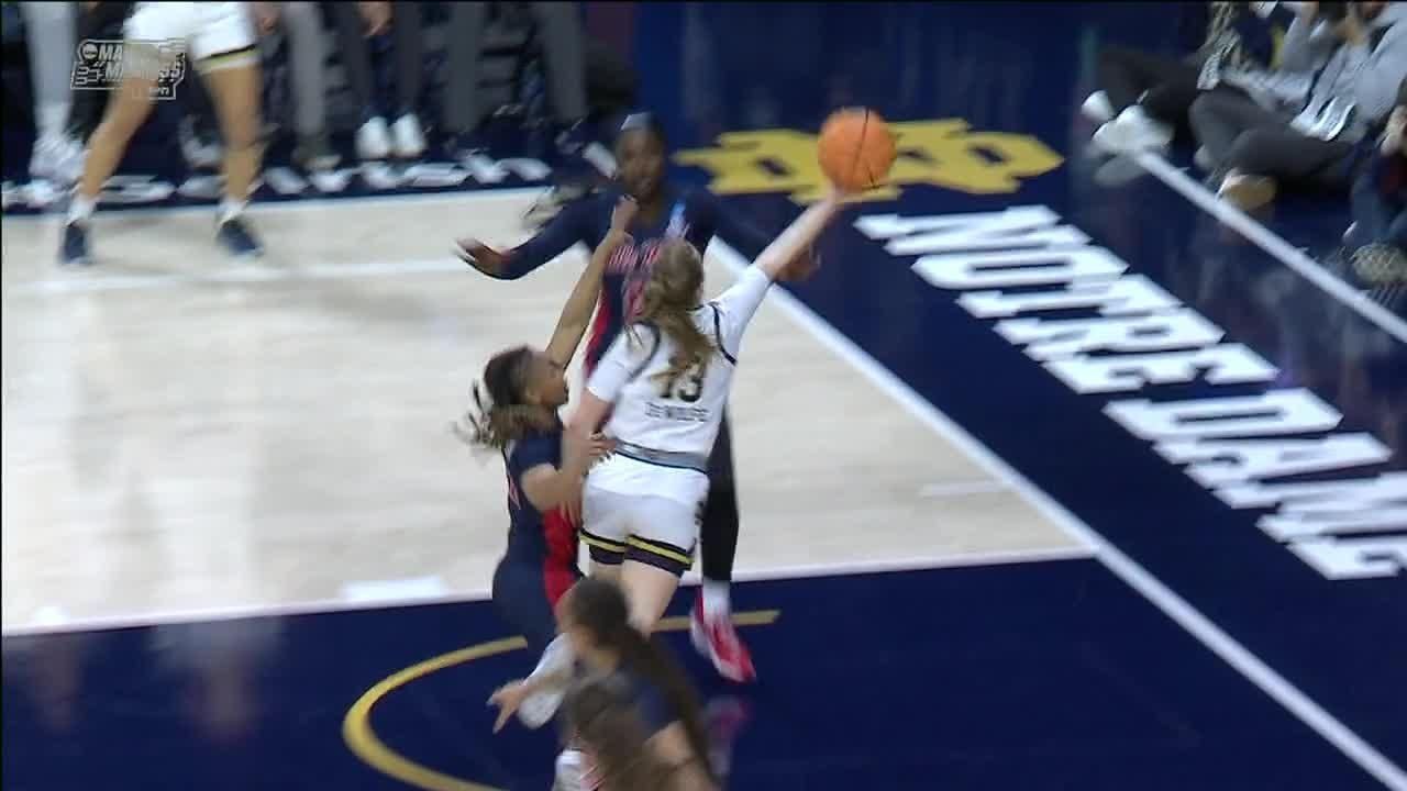 Anna DeWolfe banks in tough layup for Notre Dame - ESPN Video