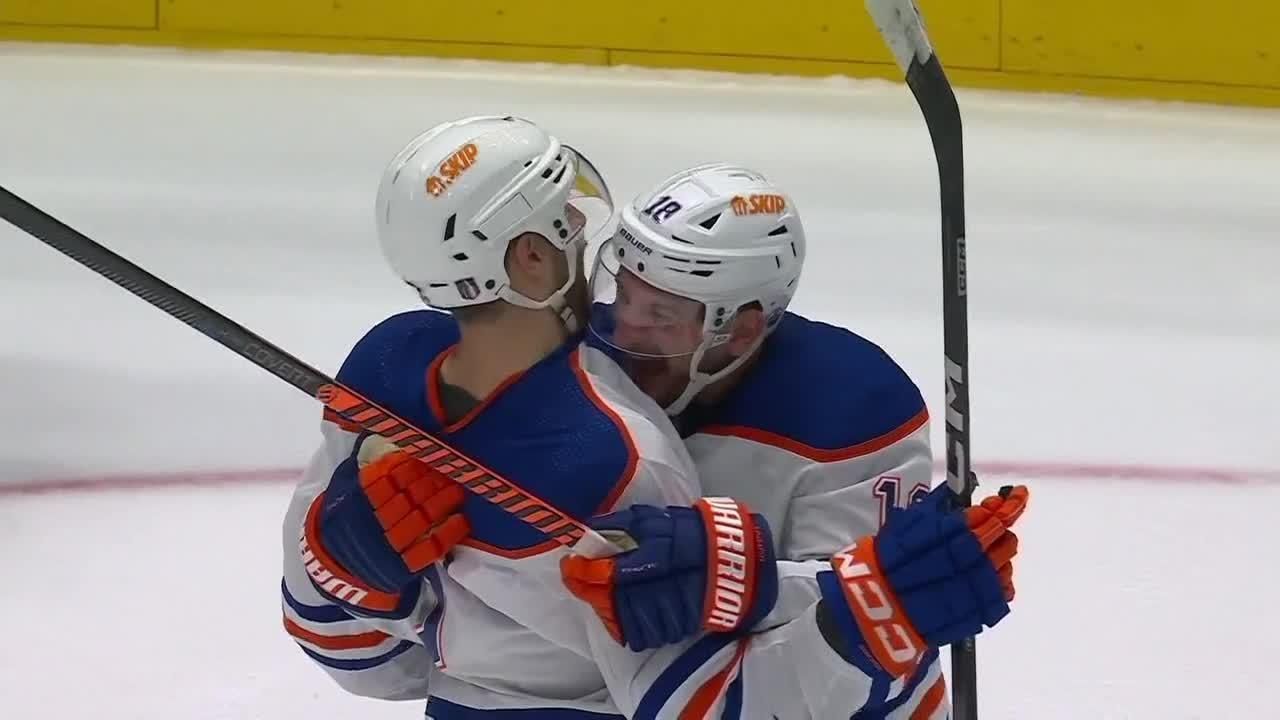 Evan Bouchard stuns Vancouver crowd with OT goal - ESPN Video