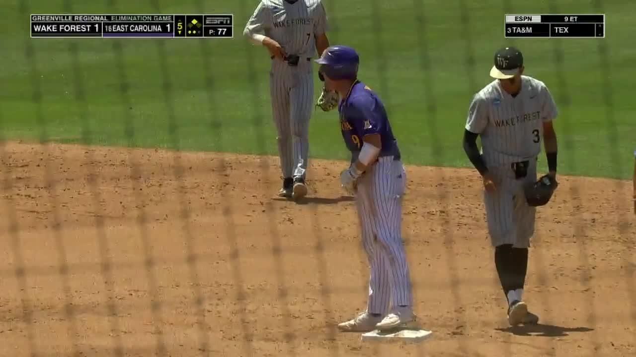 Ryan McCrystal hits a double vs. Wake Forest - ESPN Video