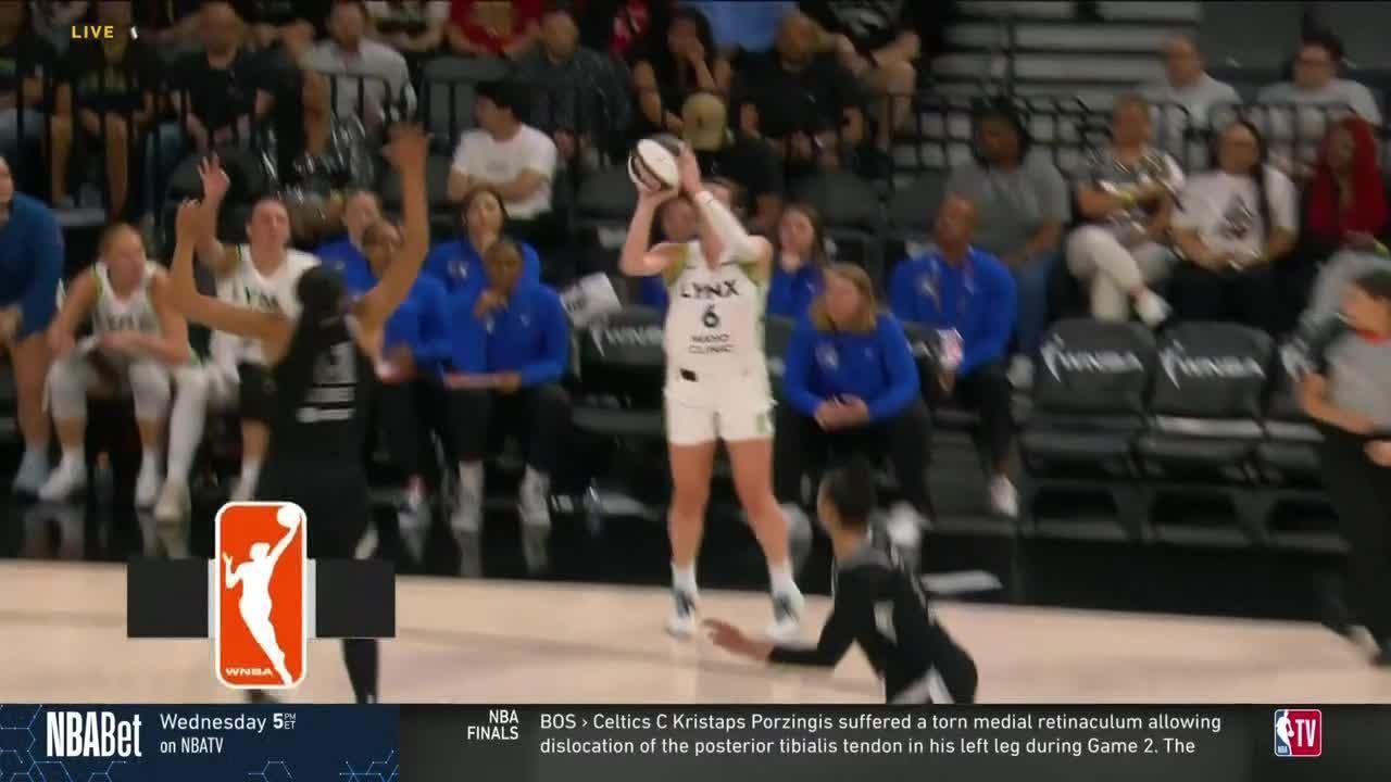 Bridget Carleton's 3 beats the halftime buzzer - ESPN Video