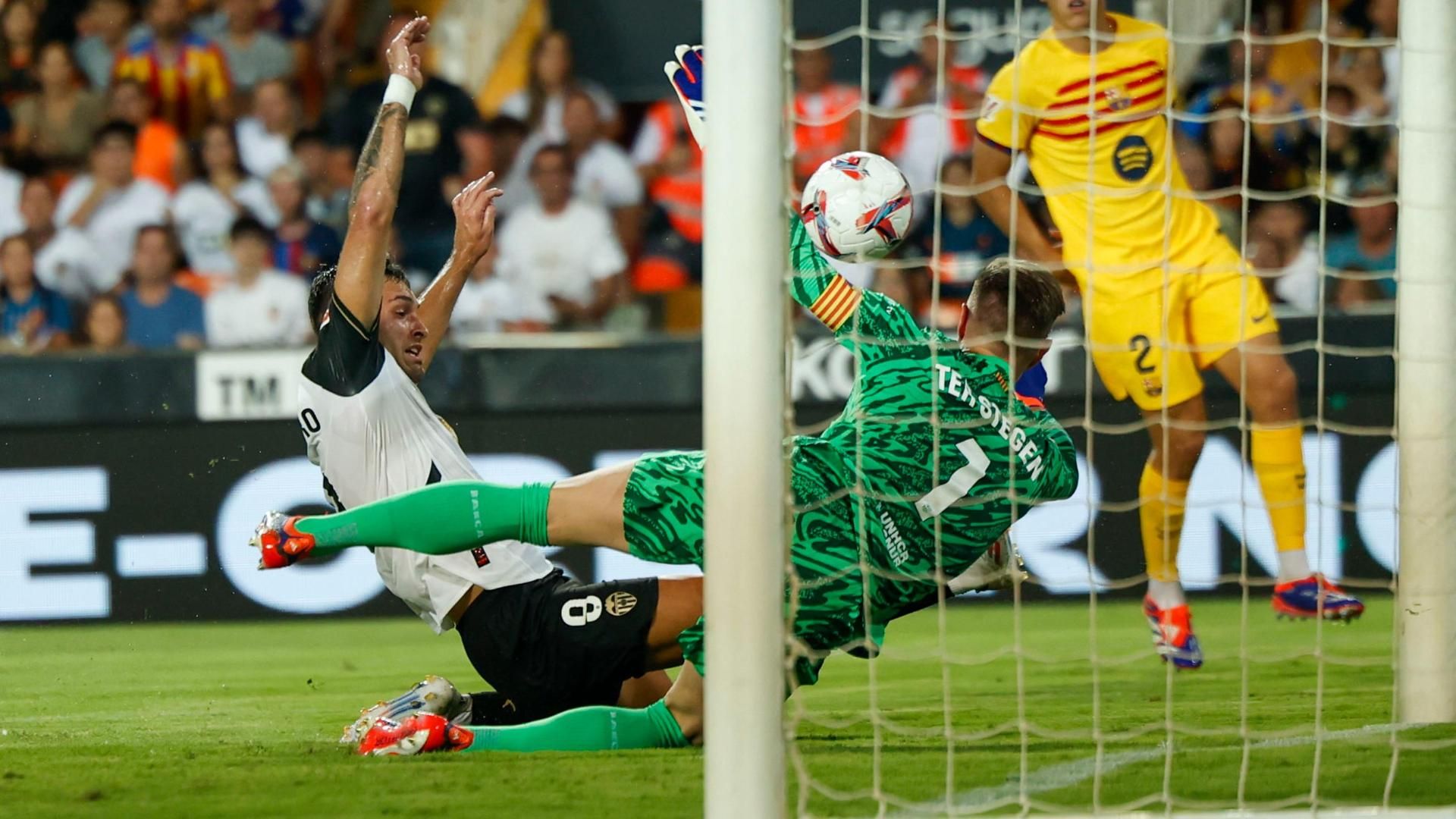 Marc-André ter Stegen makes a one-handed save - ESPN Video