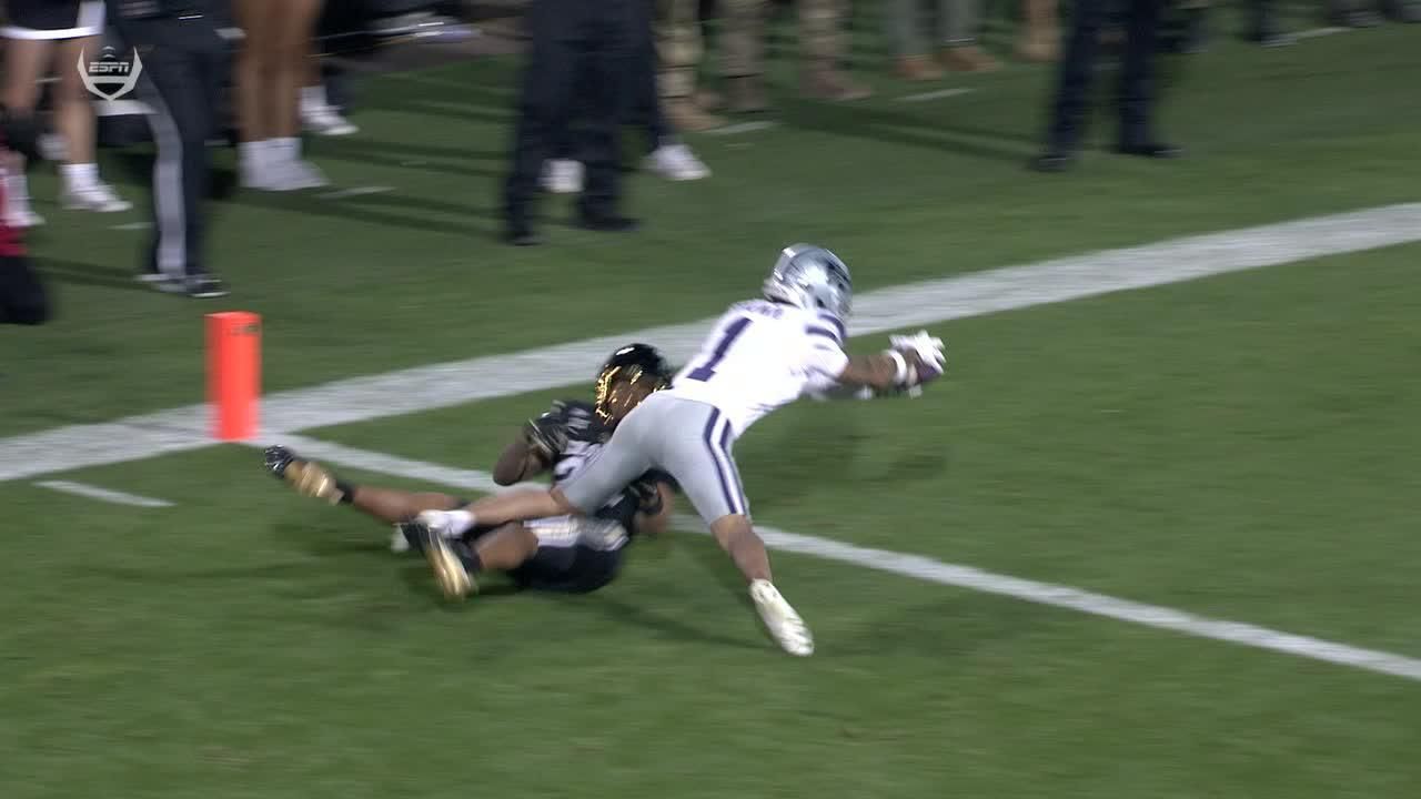 Jayce Brown stretches for a Kansas State TD - ESPN Video