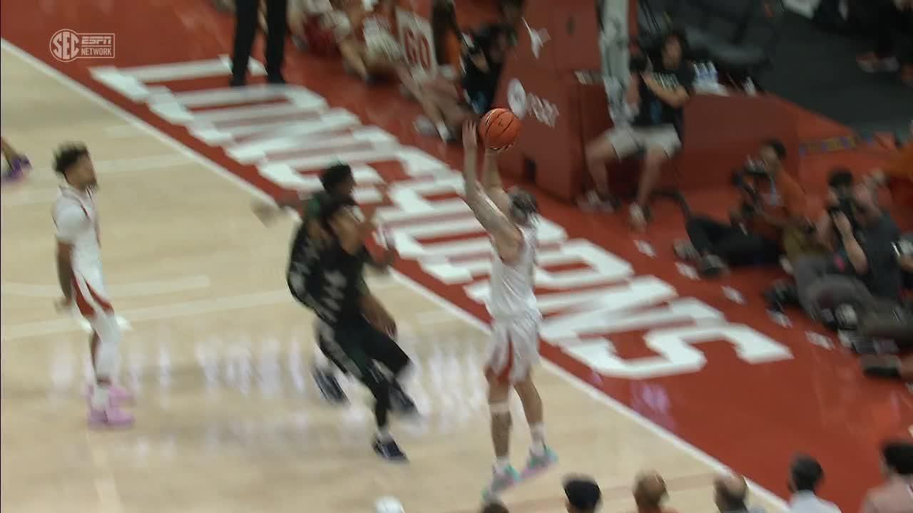 Chendall Weaver buries corner 3 for Texas - ESPN Video