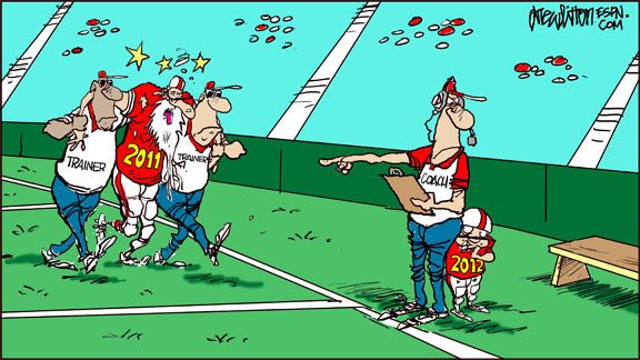 The coach sends 2012 in as 2011 hobbles off the field, a Drew Litton ...