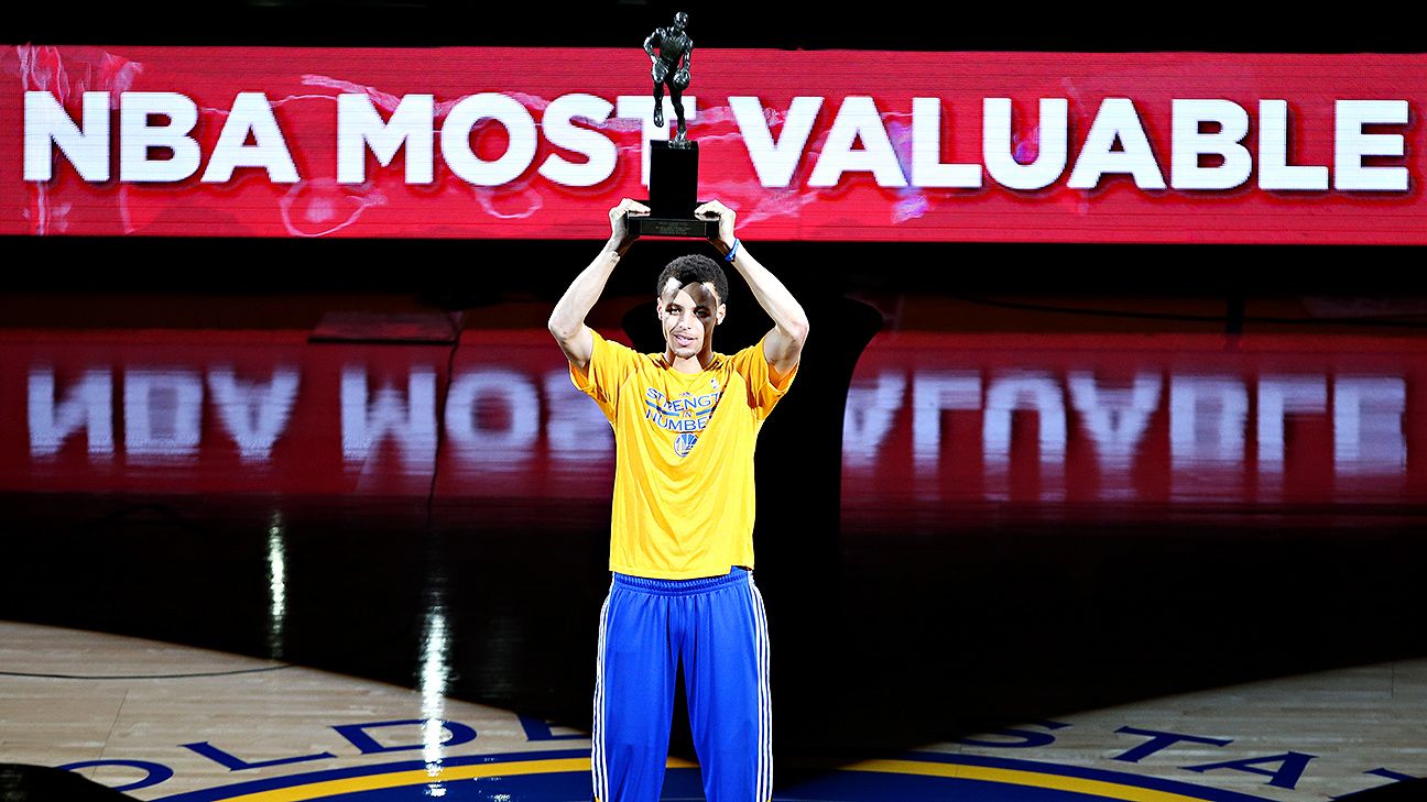 2015 NBA playoffs -- Stephen Curry of Golden State Warriors presented ...