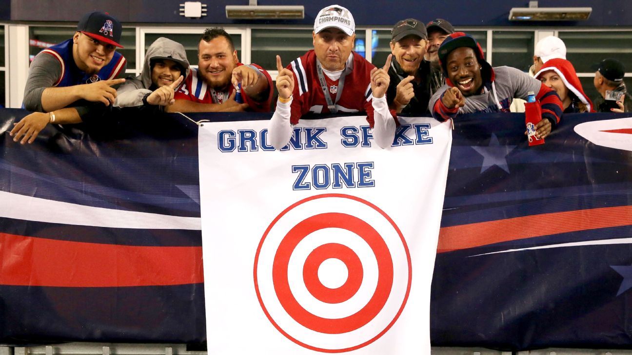 New England Patriots fans, broadcasters and cheerleaders join together ...