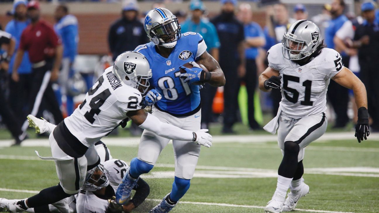 Detroit Lions WR Calvin Johnson surpasses 700 career receptions - ESPN ...