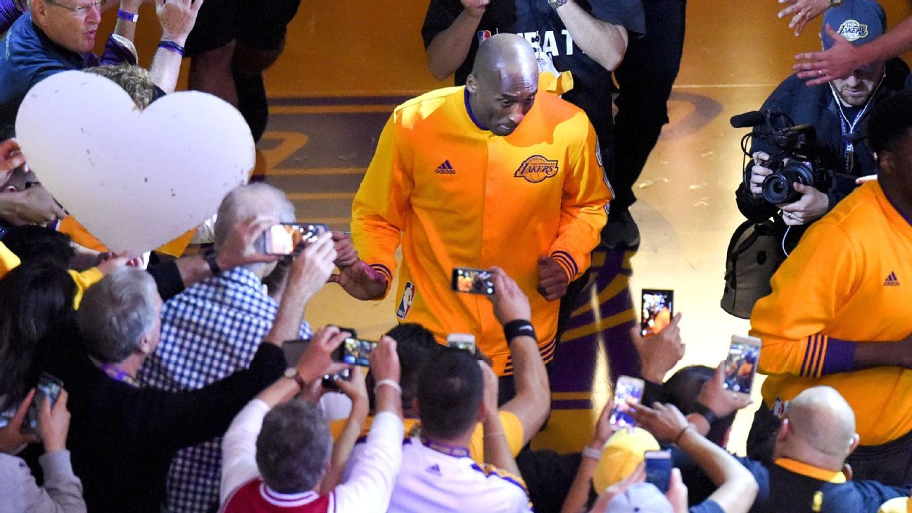Kobe Bryant given royal send-off ahead of last game with Los Angeles ...