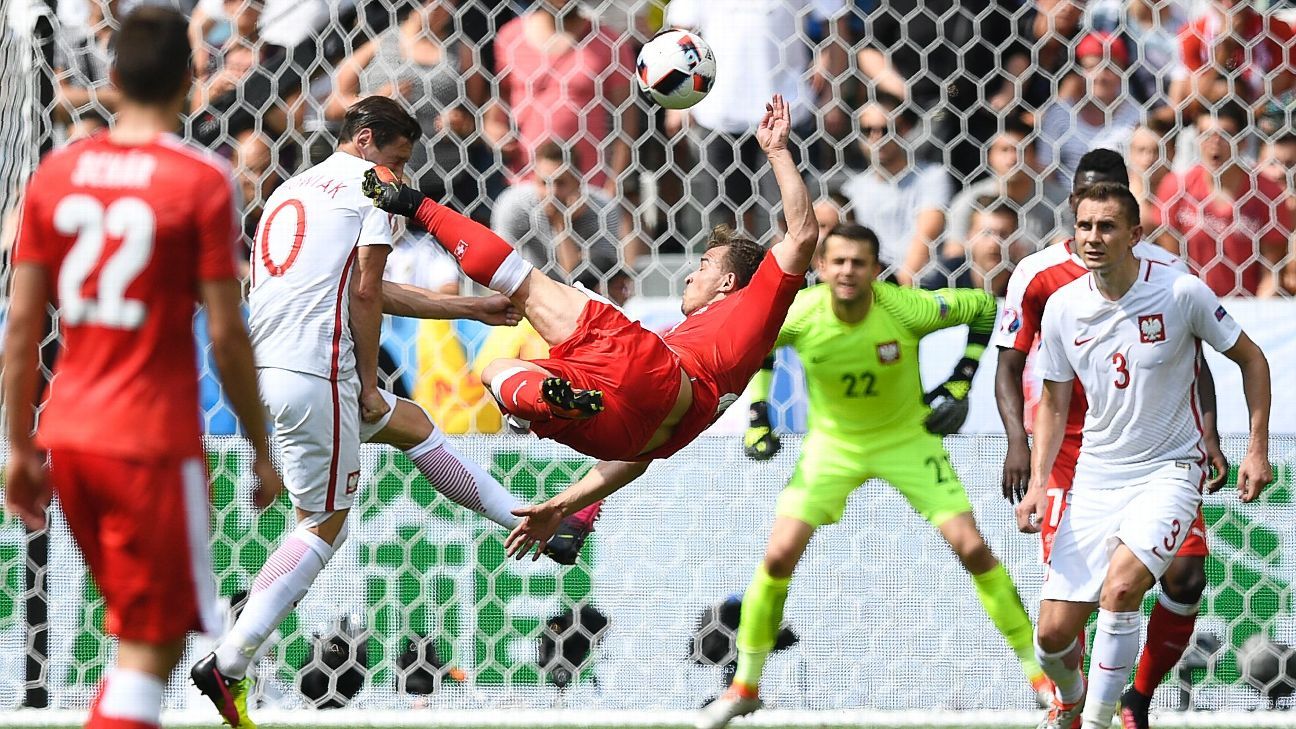Xherdan Shaqiri scores stunning goal for Switzerland at Euro 2016 - ESPN