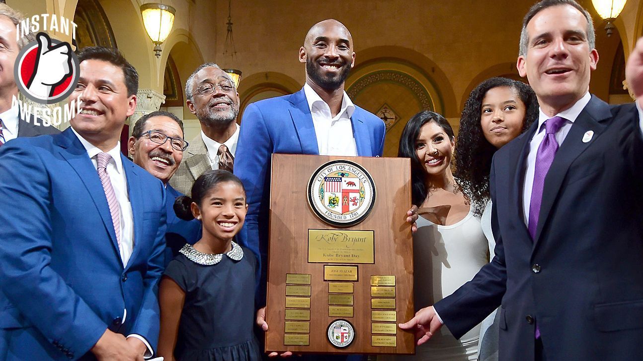 Big crowd of people sang 'Happy Birthday' to Kobe Bryant on Kobe Day - ESPN