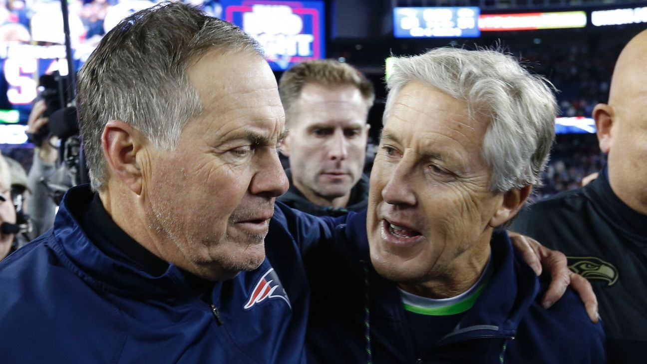 Pete Carroll of Seattle Seahawks gaining ground on New England Patriots ...
