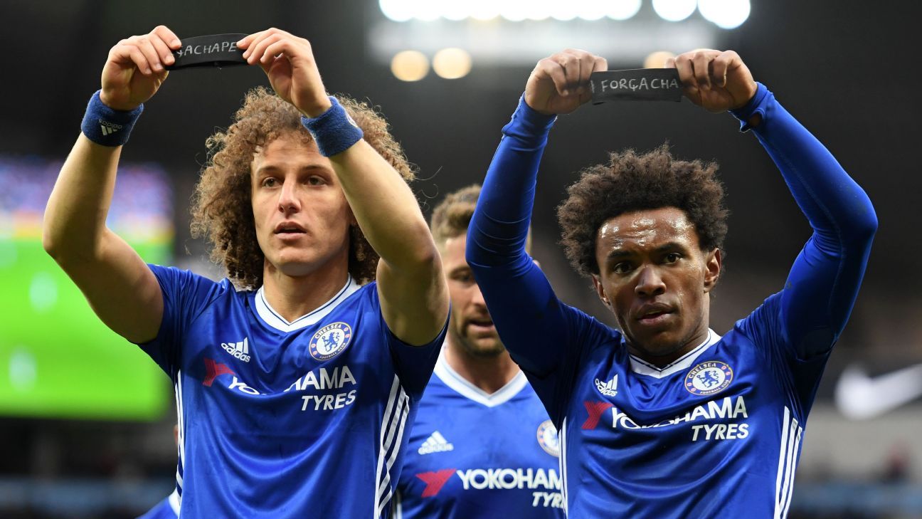 Chelsea's David Luiz dedicates win vs. Man City to Chapecoense victims ...
