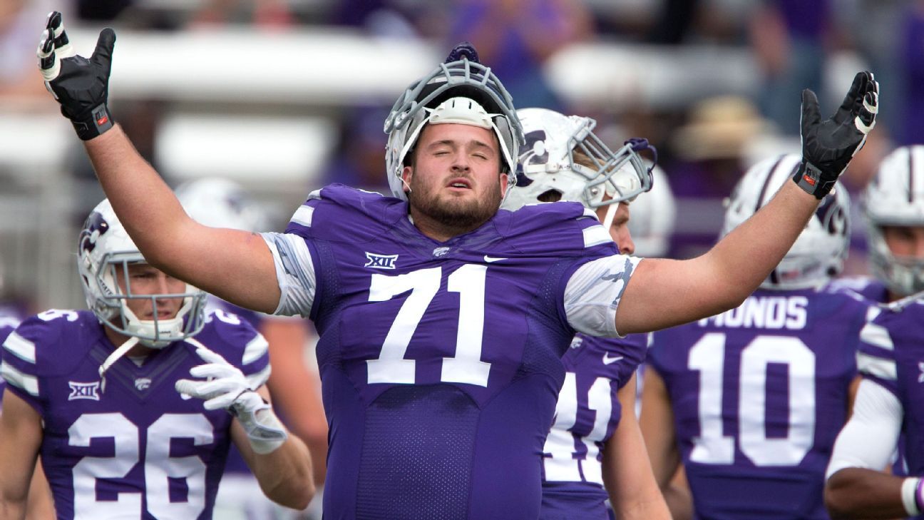 K-State's Dalton Risner on position switch, 5-man Risner brothers line ...