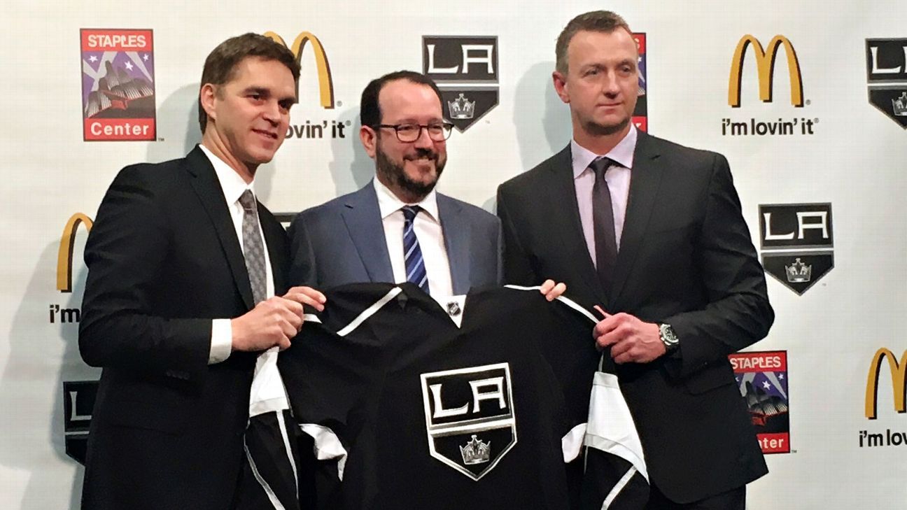 Rob Blake, Luc Robitaille introduced in new roles for Los Angeles Kings ...