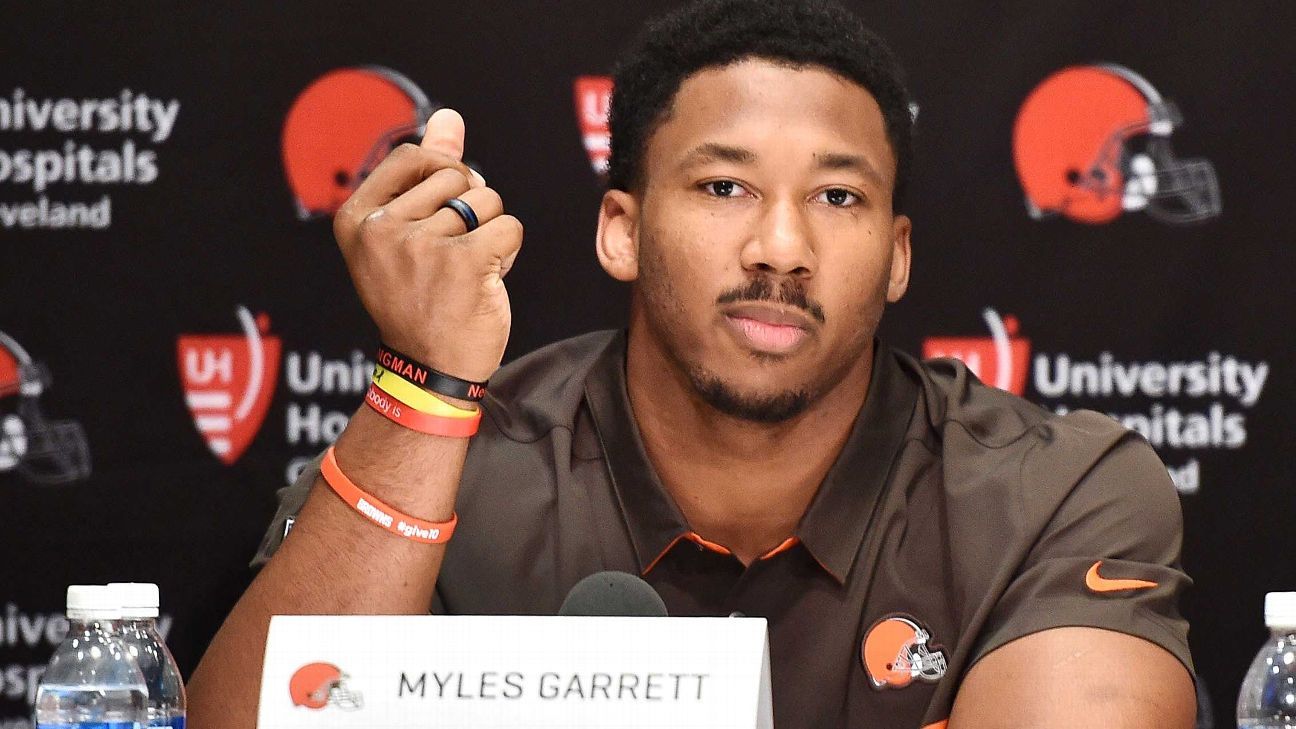 Myles Garrett says he was limited due to ankle injury in final college ...