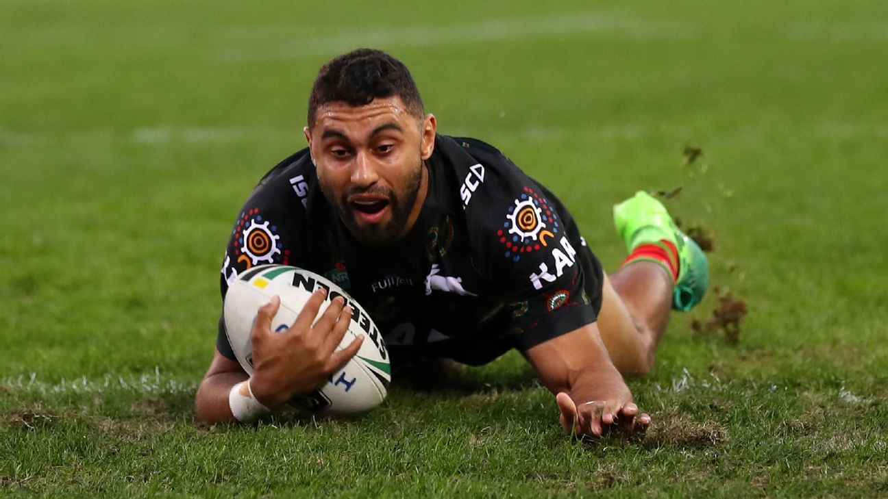 Alex Johnston equals try-scoring record in Souths rout - ESPN