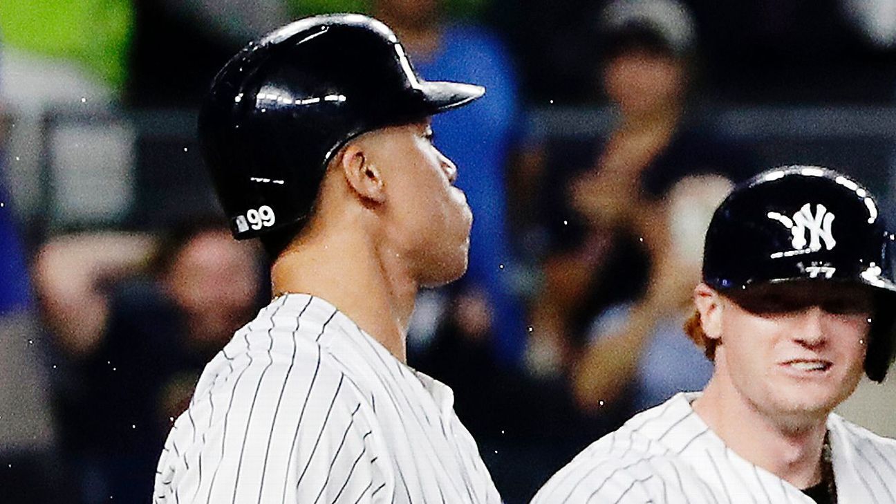 Aaron Judge of New York Yankees breaks tooth in victory celebration - ESPN