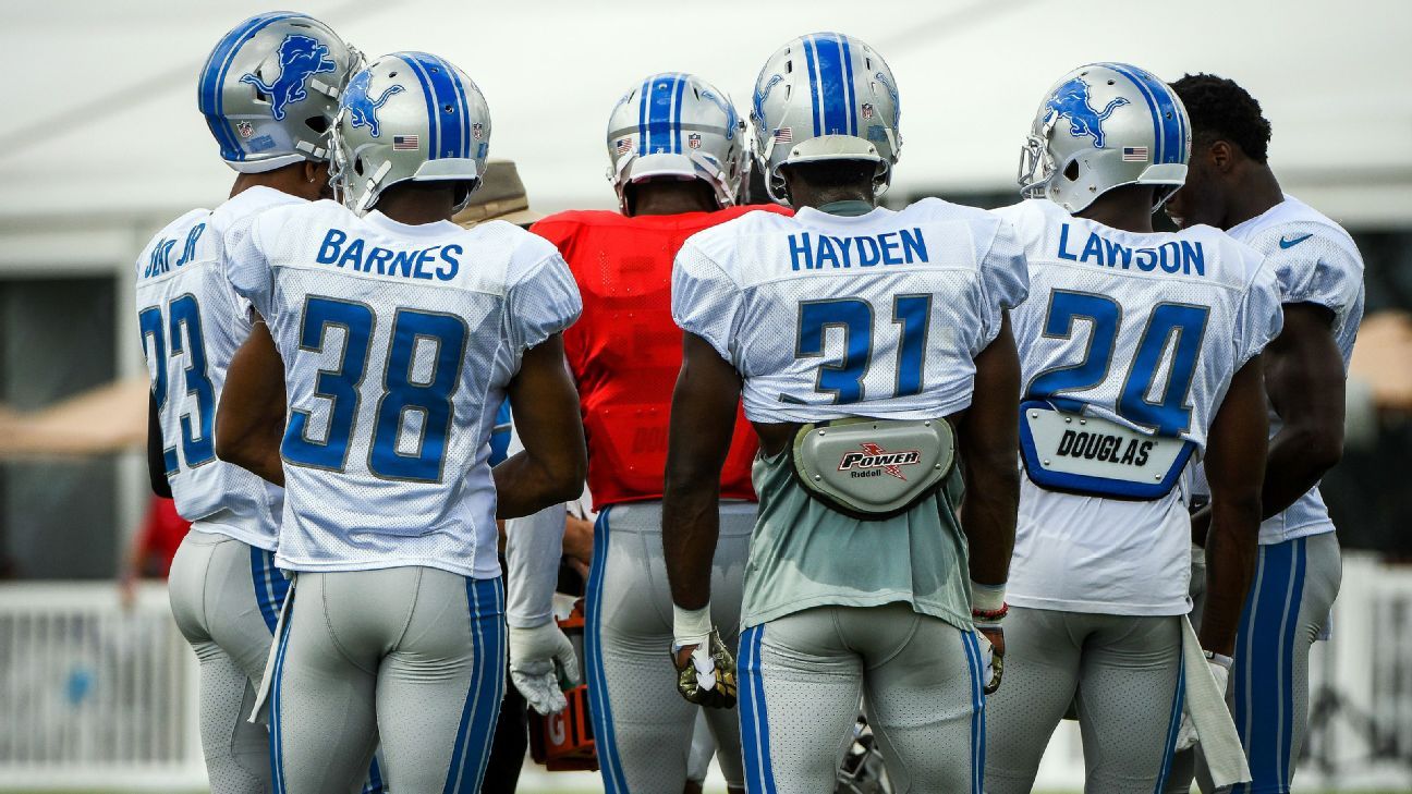 Tight CB battle causes change in Detroit Lions 53-man projection - ESPN ...