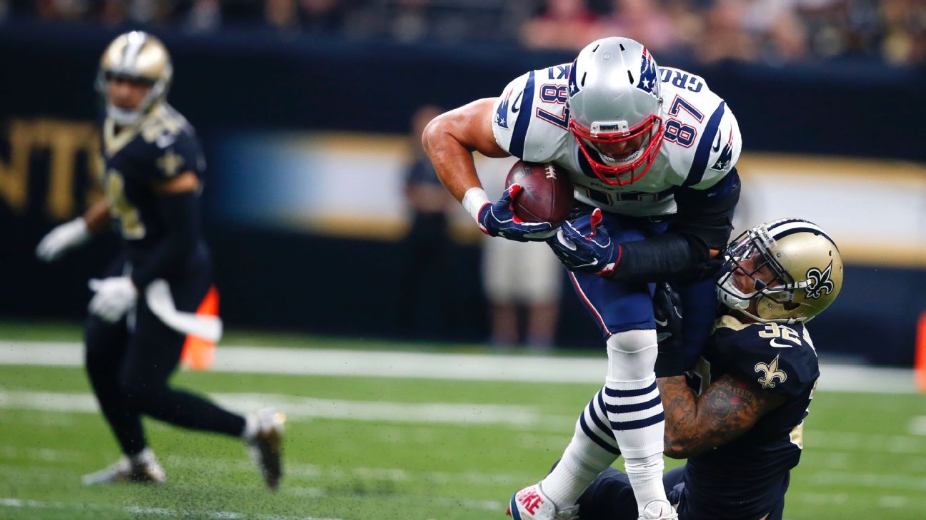 El ala cerrada estelar de los New England Patriots, Rob Gronkowski ...