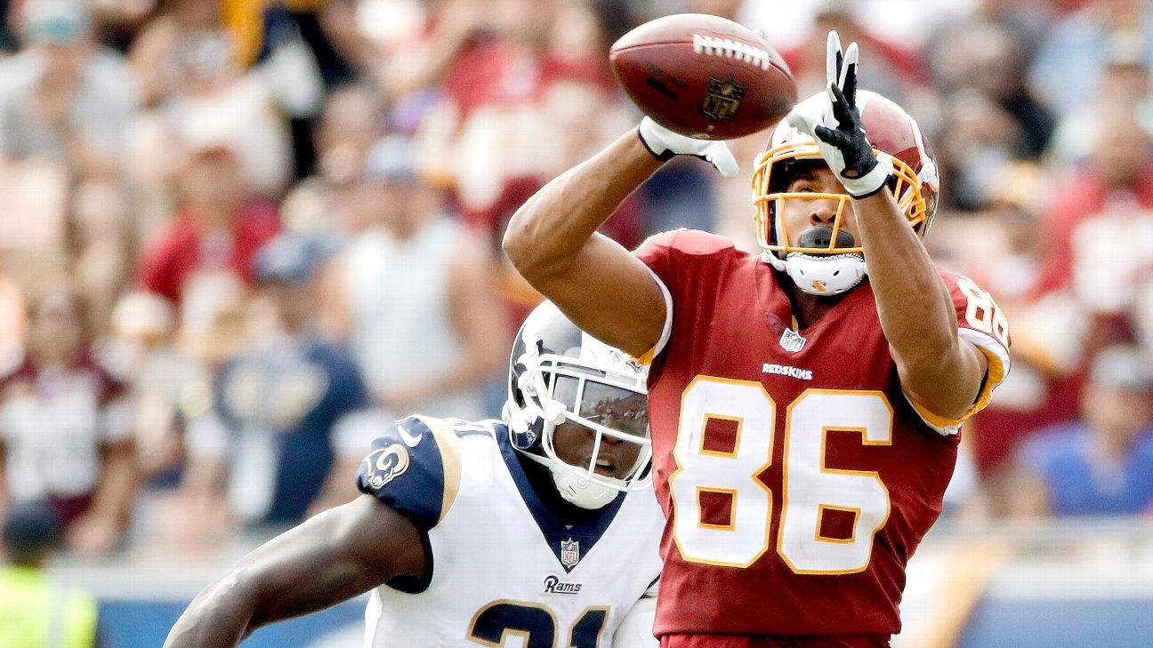 Jordan Reed practices as shoulder pain becomes 'manageable' - ESPN ...