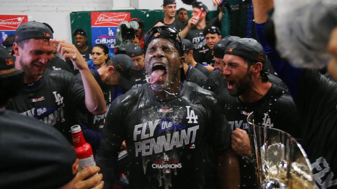 Dodgers share their champagne celebration on social media after winning ...