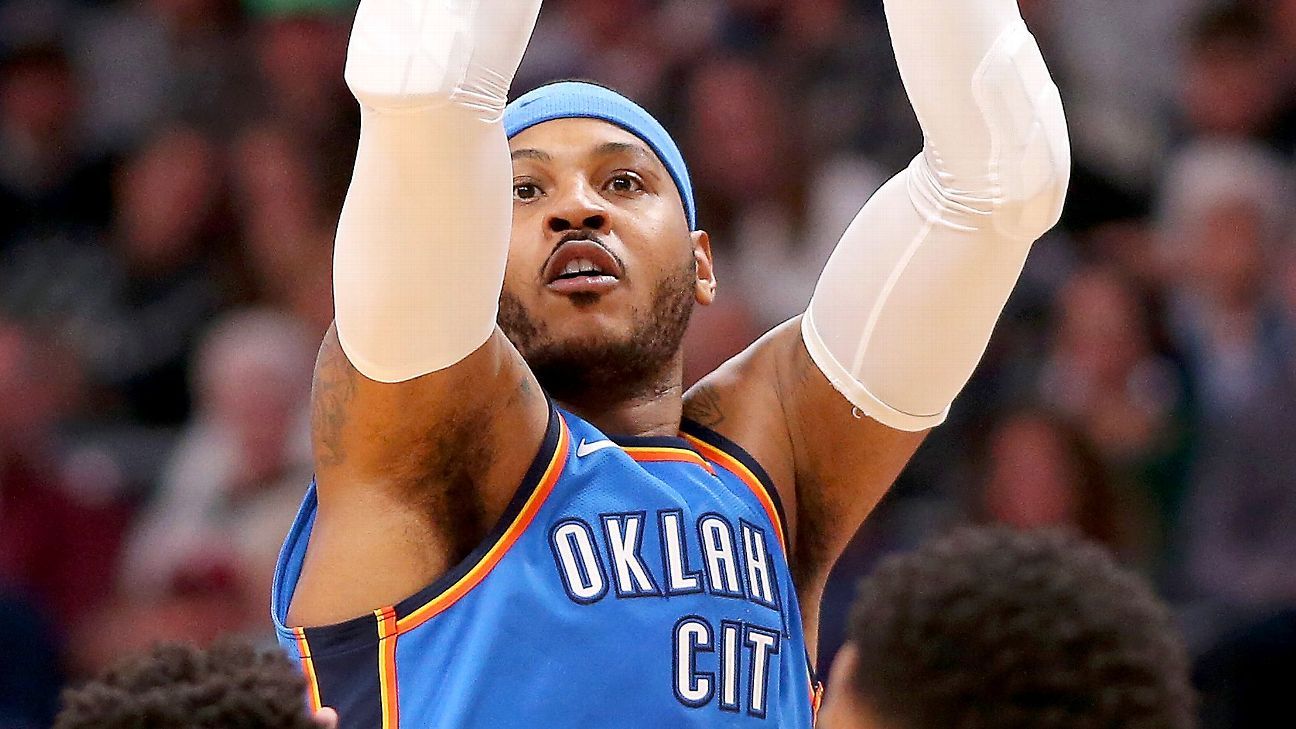 Carmelo Anthony passes Allen Iverson on all-time scoring list - ESPN