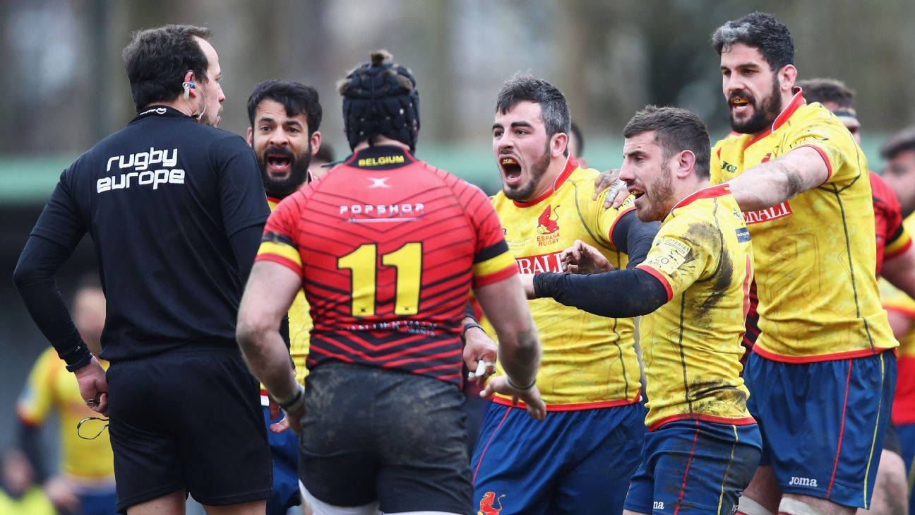 Romanian referee confronted by irate Spain players as Belgium victory ...