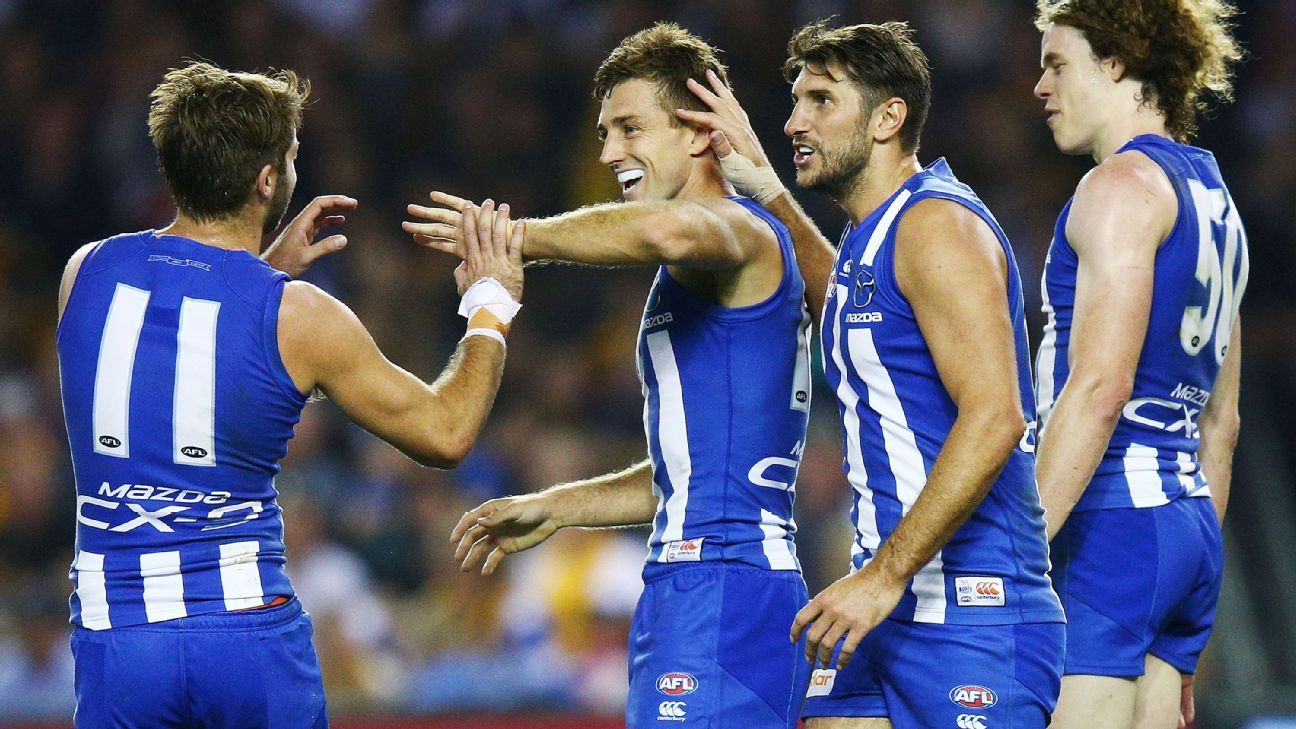 Battered North Melbourne Kangaroos hold off Hawthorn Hawks - ESPN