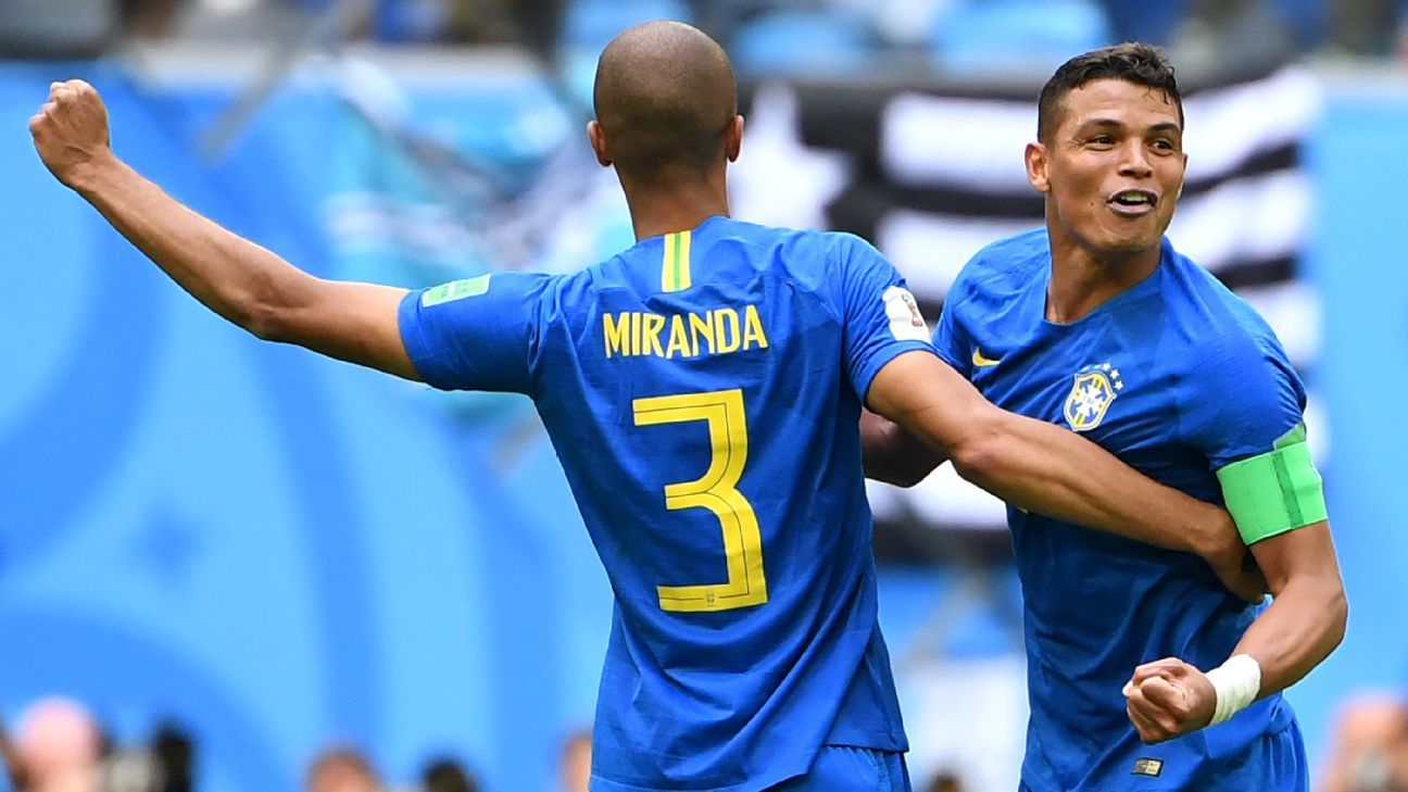 Brazil World Cup success fueled by experienced centre-backs Miranda and ...