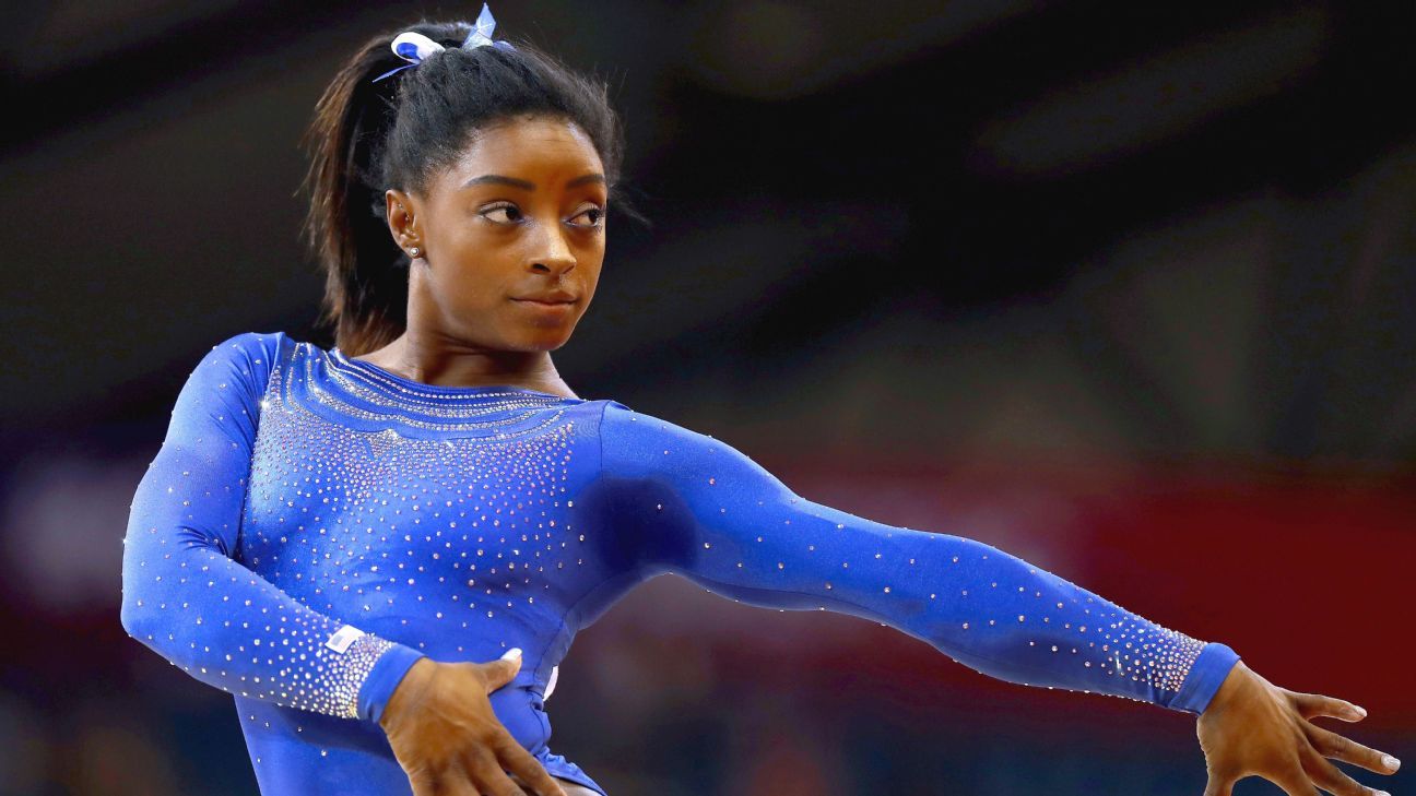 Simone Biles dominates at world championships despite kidney stone - ESPN