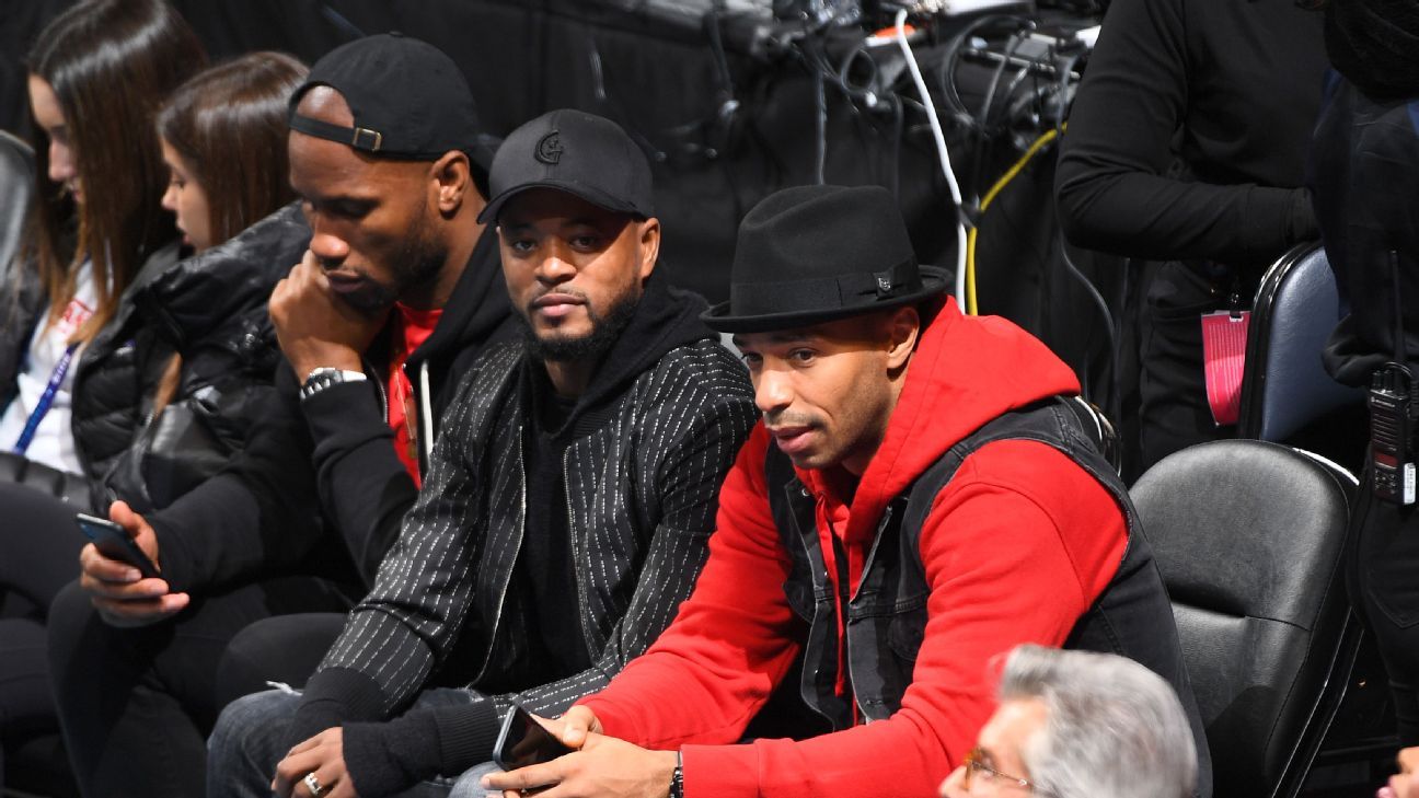 Patrice Evra, Thierry Henry and Didier Drogba enjoy NBA All-Star ...