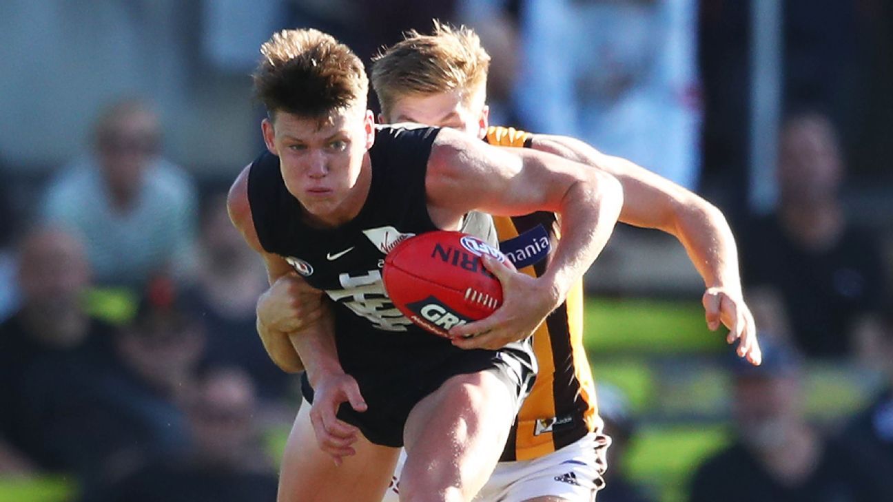 AFL Carlton's No.1 pick Sam Walsh stars against Hawks - ESPN