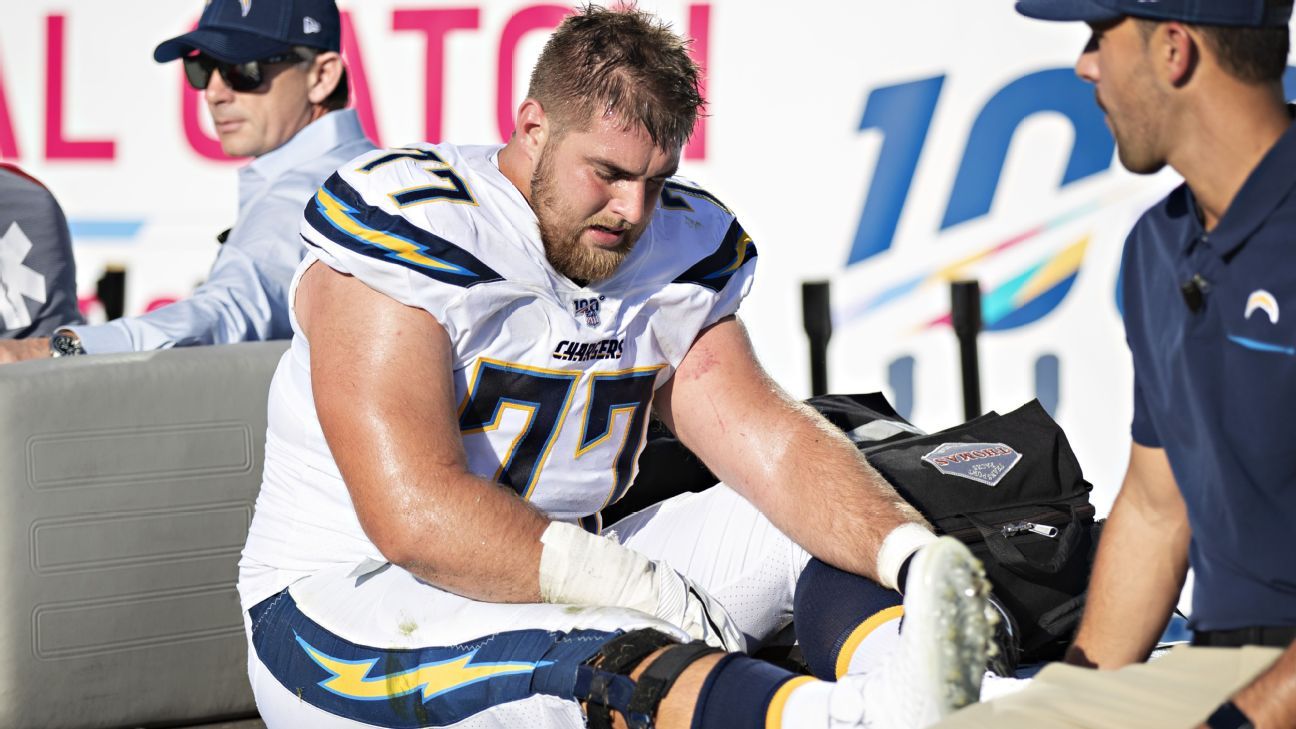 Chargers place OL Forrest Lamp on injured reserve with broken leg - ESPN