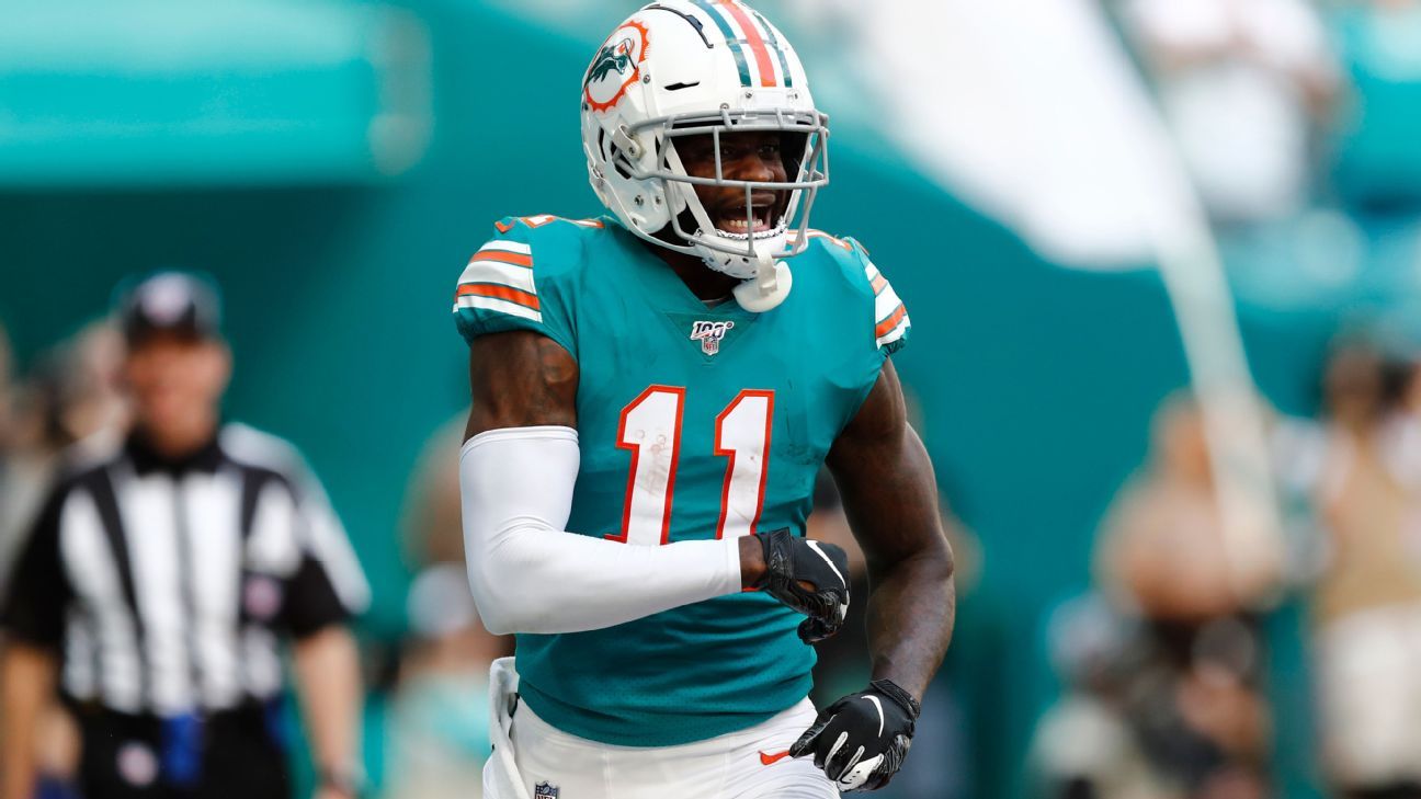 Receptor de Miami, DeVante Parker fuera por conmoción - ESPN