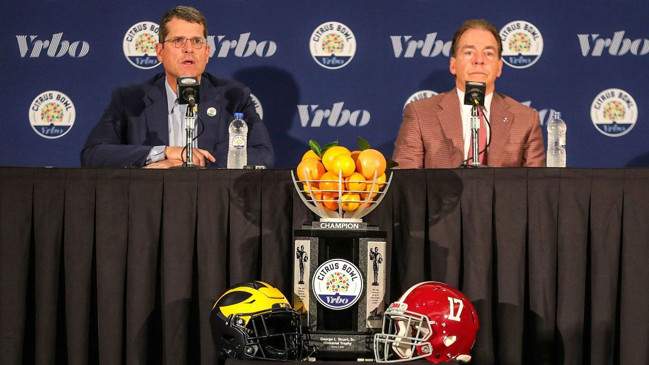 Saban vs. Harbaugh: A Vrbo Citrus Bowl battle of college football wits ...