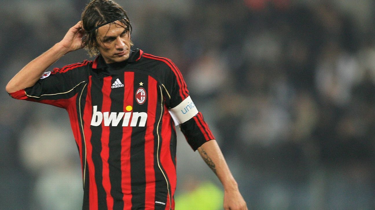 Maldini ganhou cinco Champions e sete títulos nacionais, mas diz: 'Sou ...