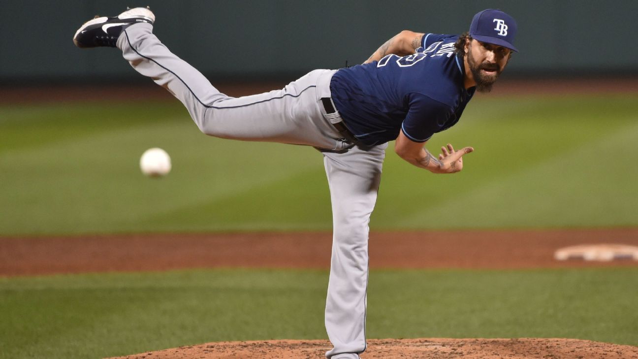 Rays place reliever Chaz Roe on injured list with elbow soreness - ESPN