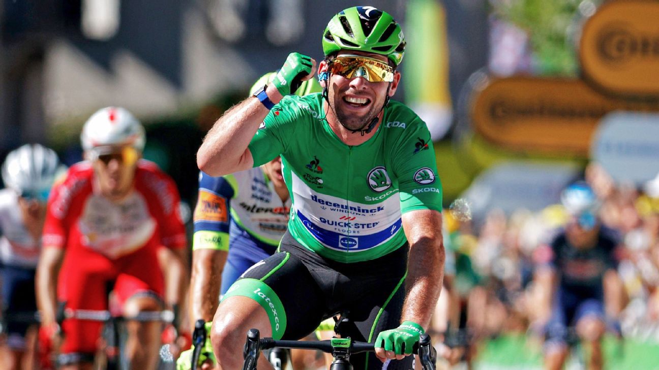 Mark Cavendish wins record-tying 34th career stage in Tour de France - ESPN