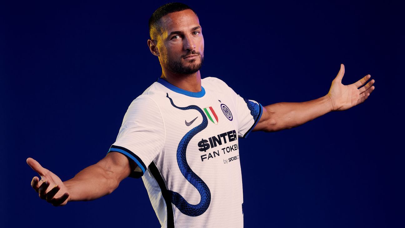 Inter Milan's new away kit for 2021-22 season: Snakes on a plain white ...