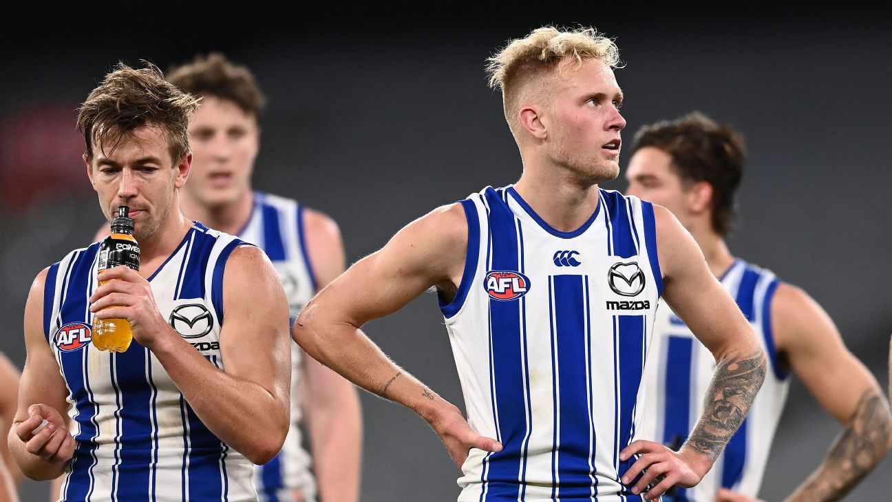 North Melbourne's Jaidyn Stephenson in hospital with broken hip - ESPN