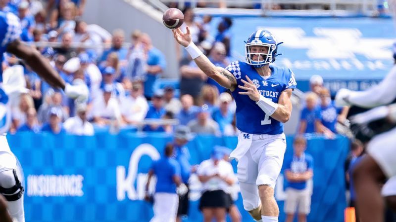 Levis passes for 396 yards, 4 TDs in UK's opening win