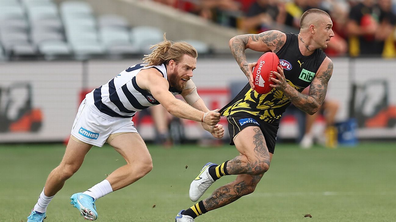 Dustin Martin returns as Tigers top Cats in practice match - ESPN