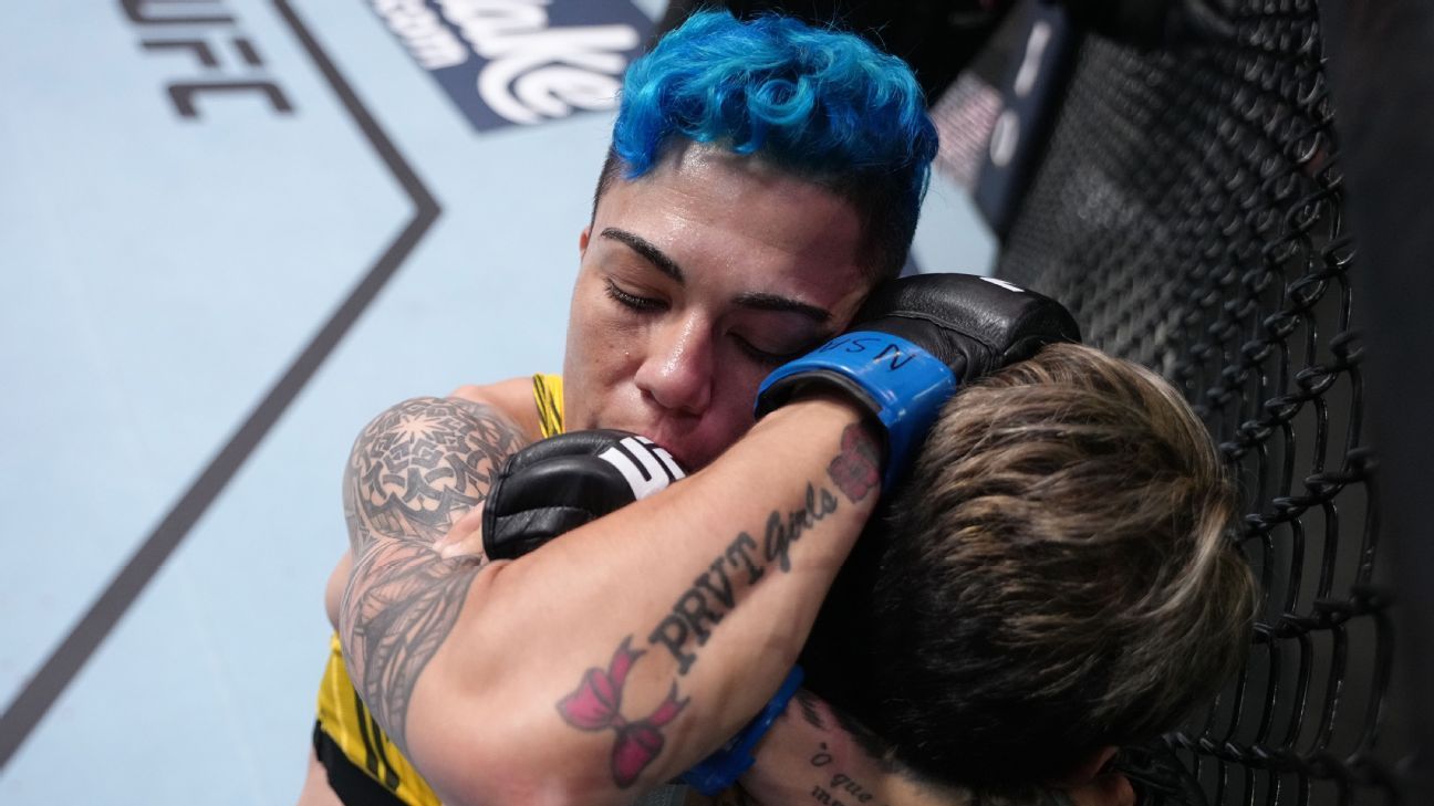 Jessica Andrade taps Amanda Lemos with UFC's first standing arm ...