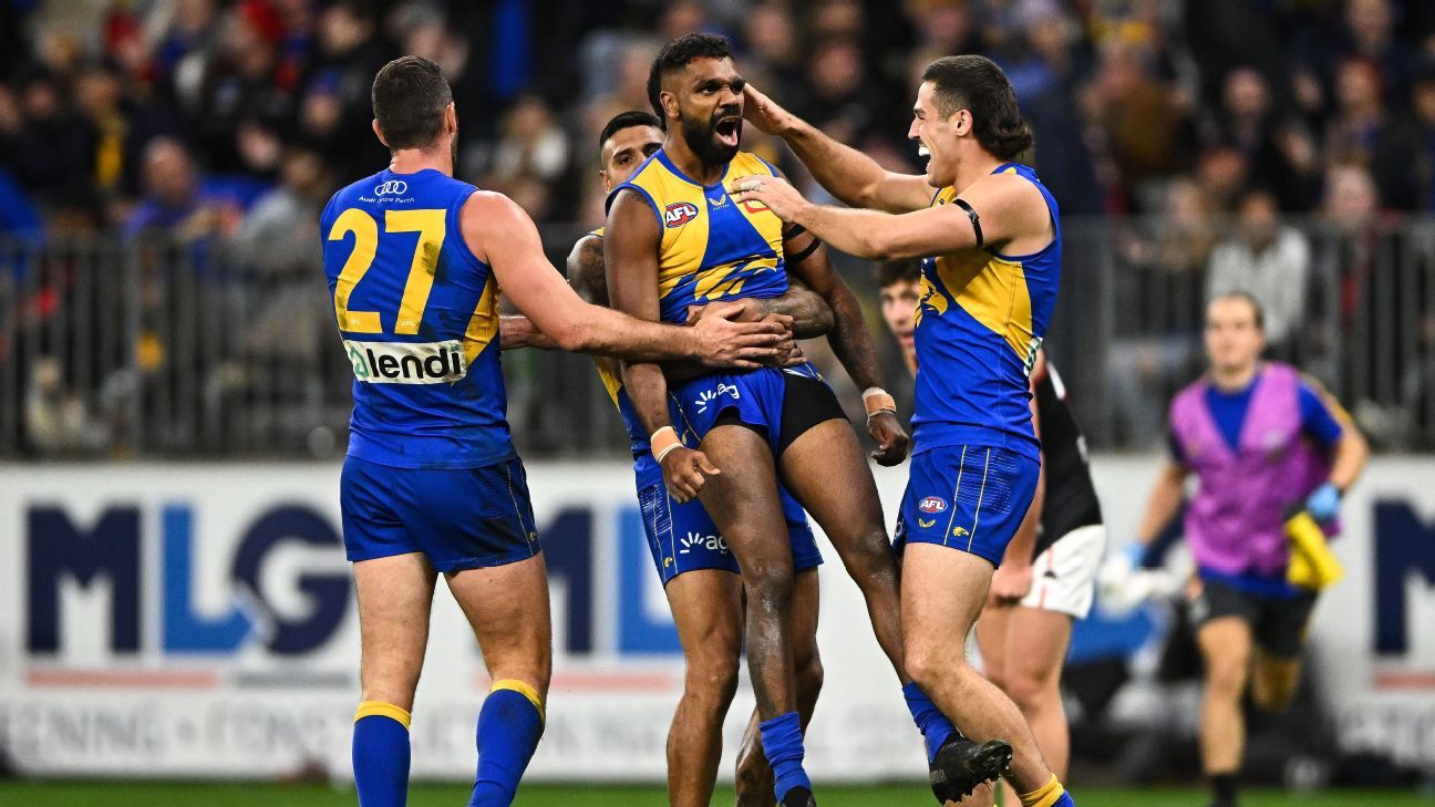 AFL Round 15 Kennedy kicks five as Eagles sink Bombers - ESPN