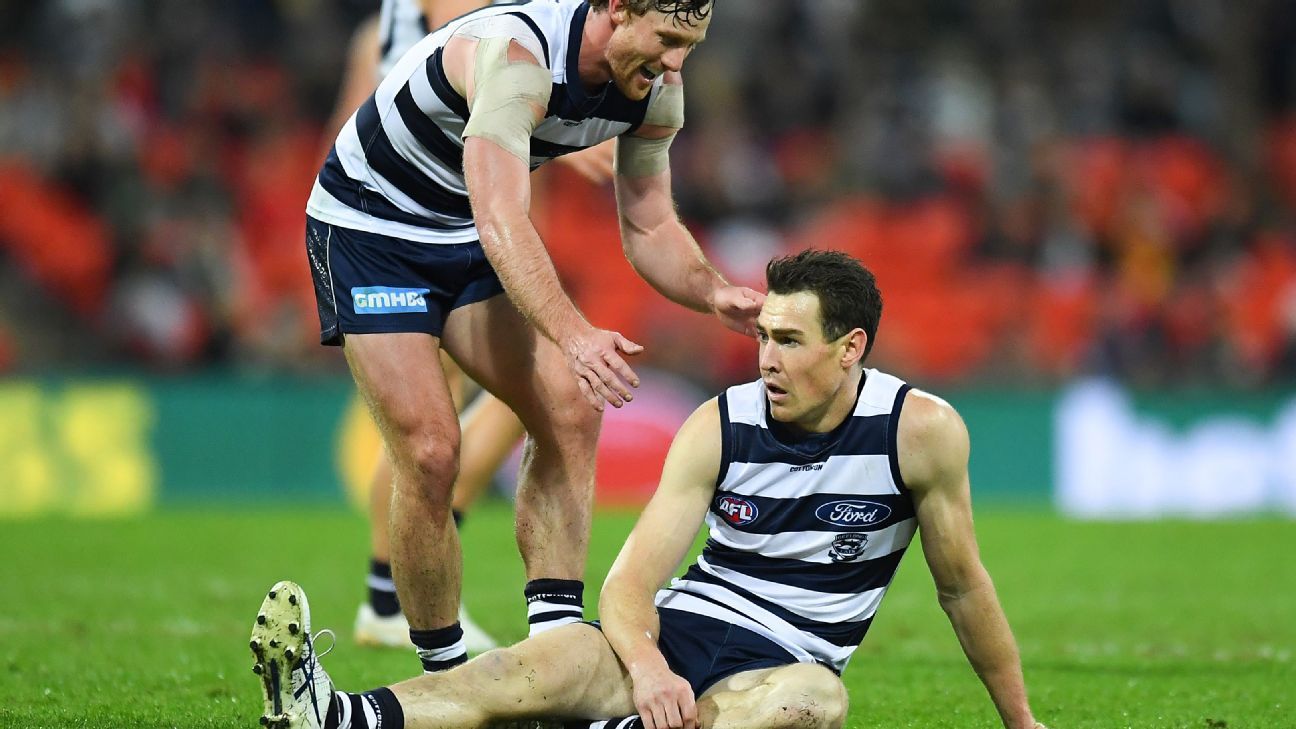AFL Geelong Cats star Jeremy Cameron battles hamstring injury - ESPN